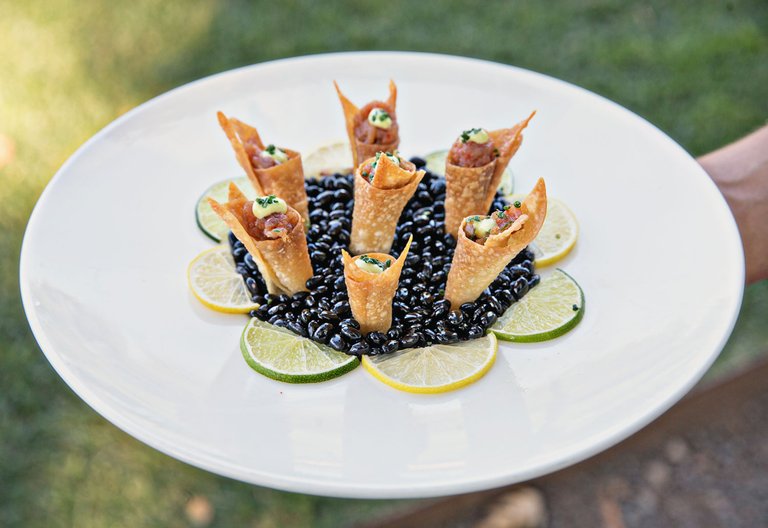 Tuna Tartare in Miso Cone