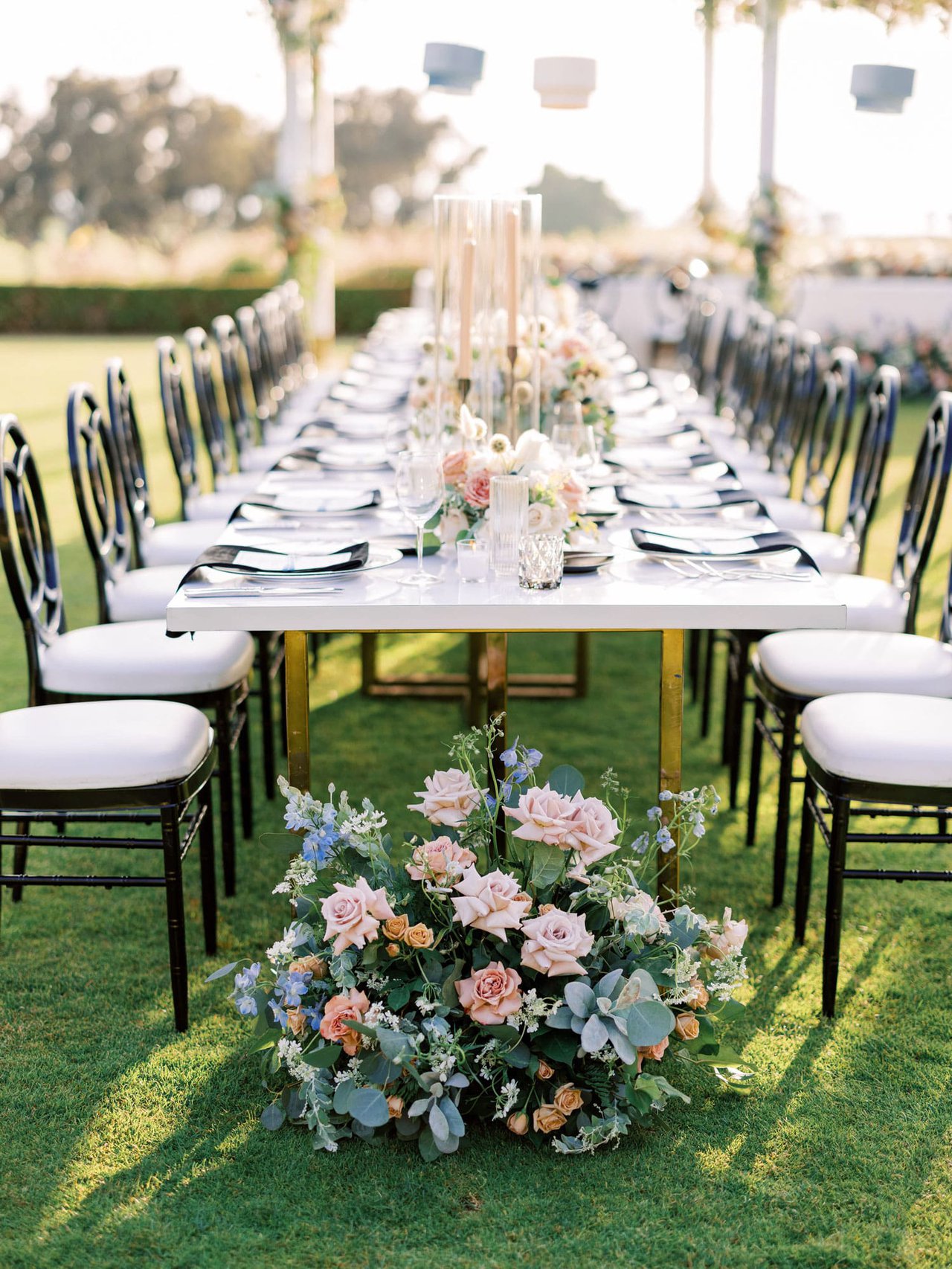 Ground Flower Arrangement at Base of Table