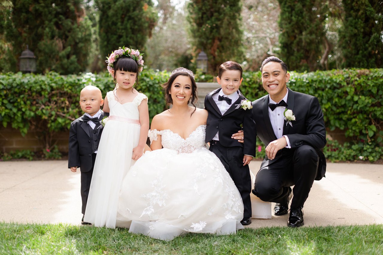 Bride & Groom with Flower Girl and Ring Bearers