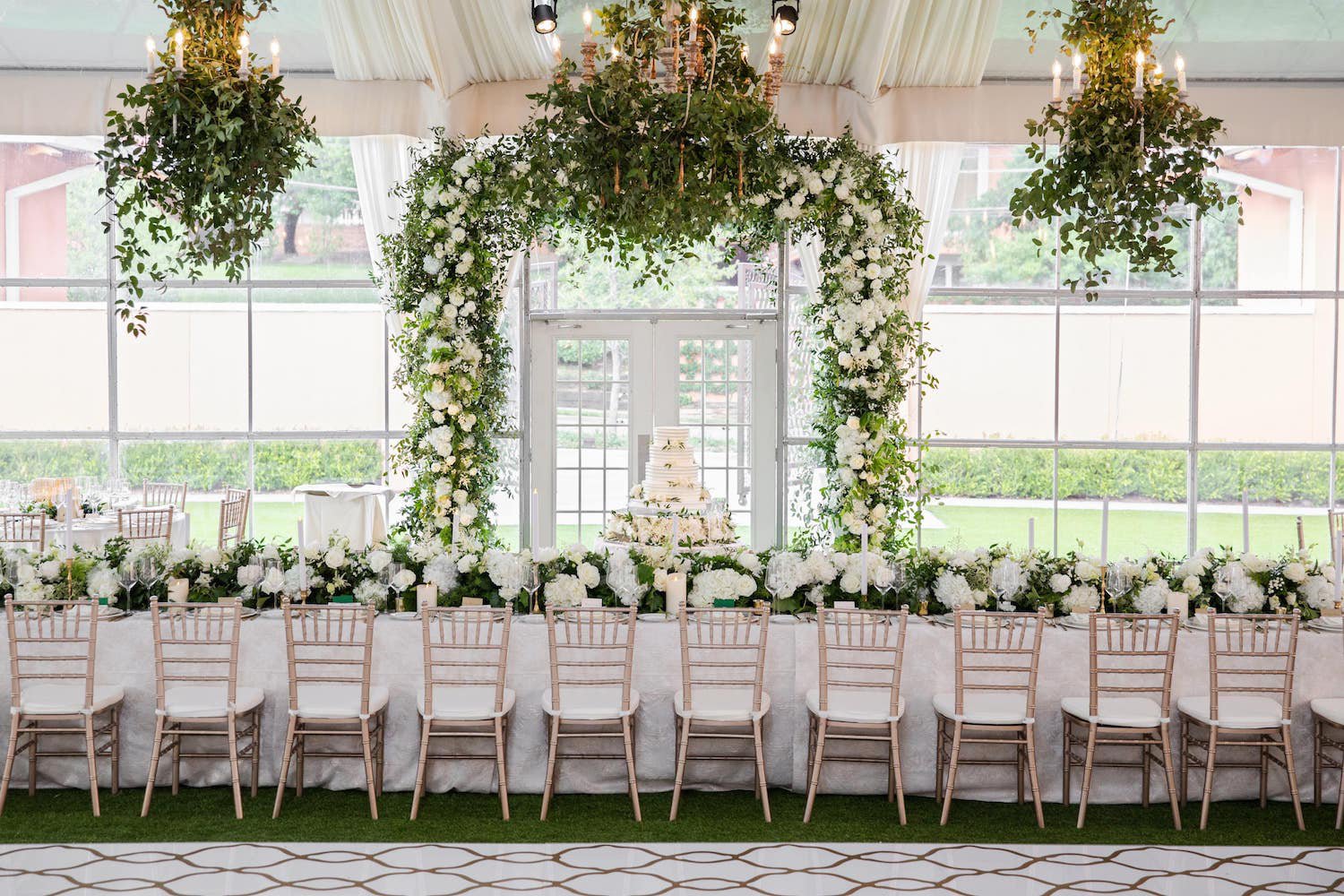 Greenery Chandeliers & Arch - Bella Flora of Dallas