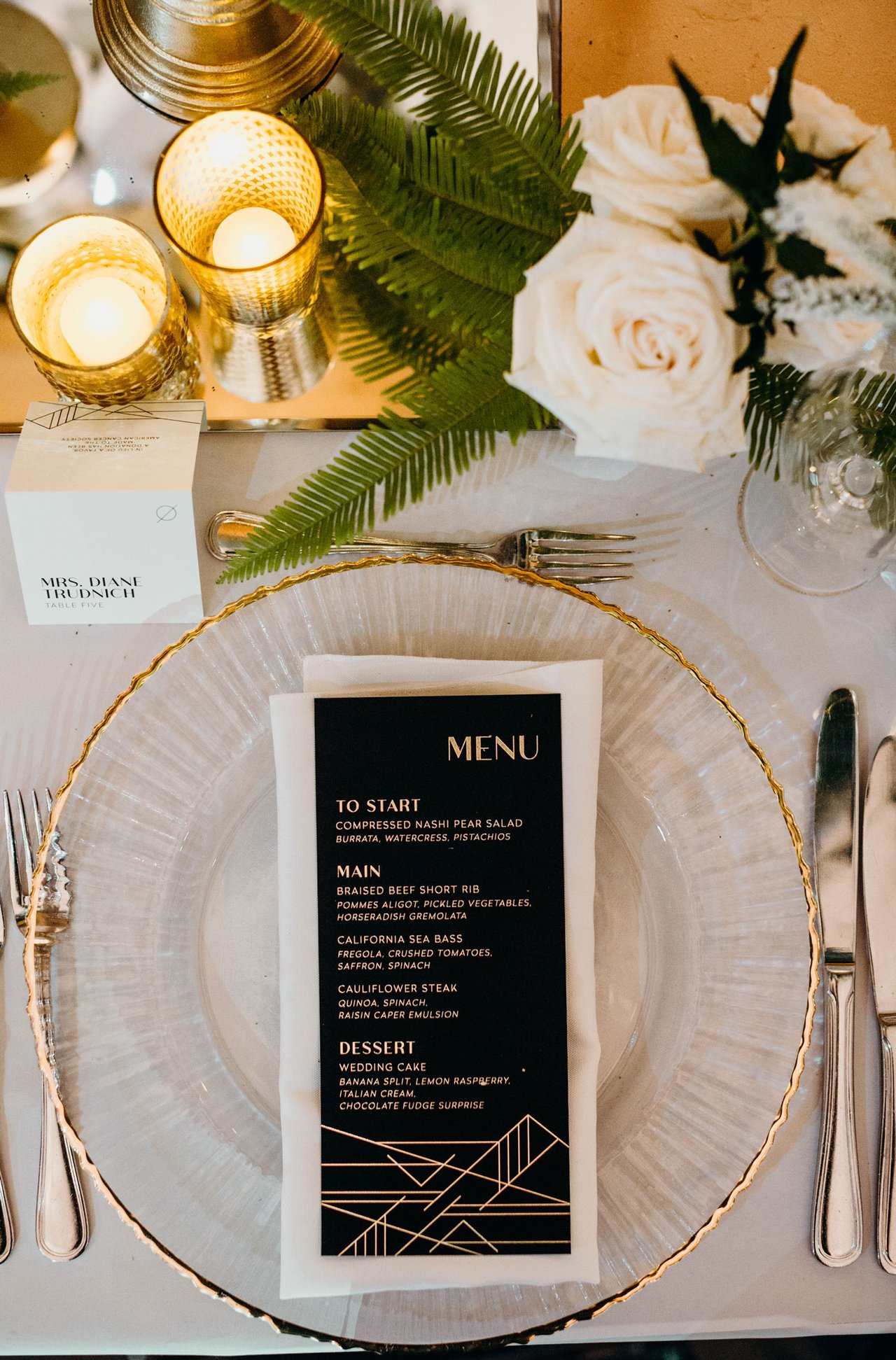 Art Deco Black & Gold Menu Card