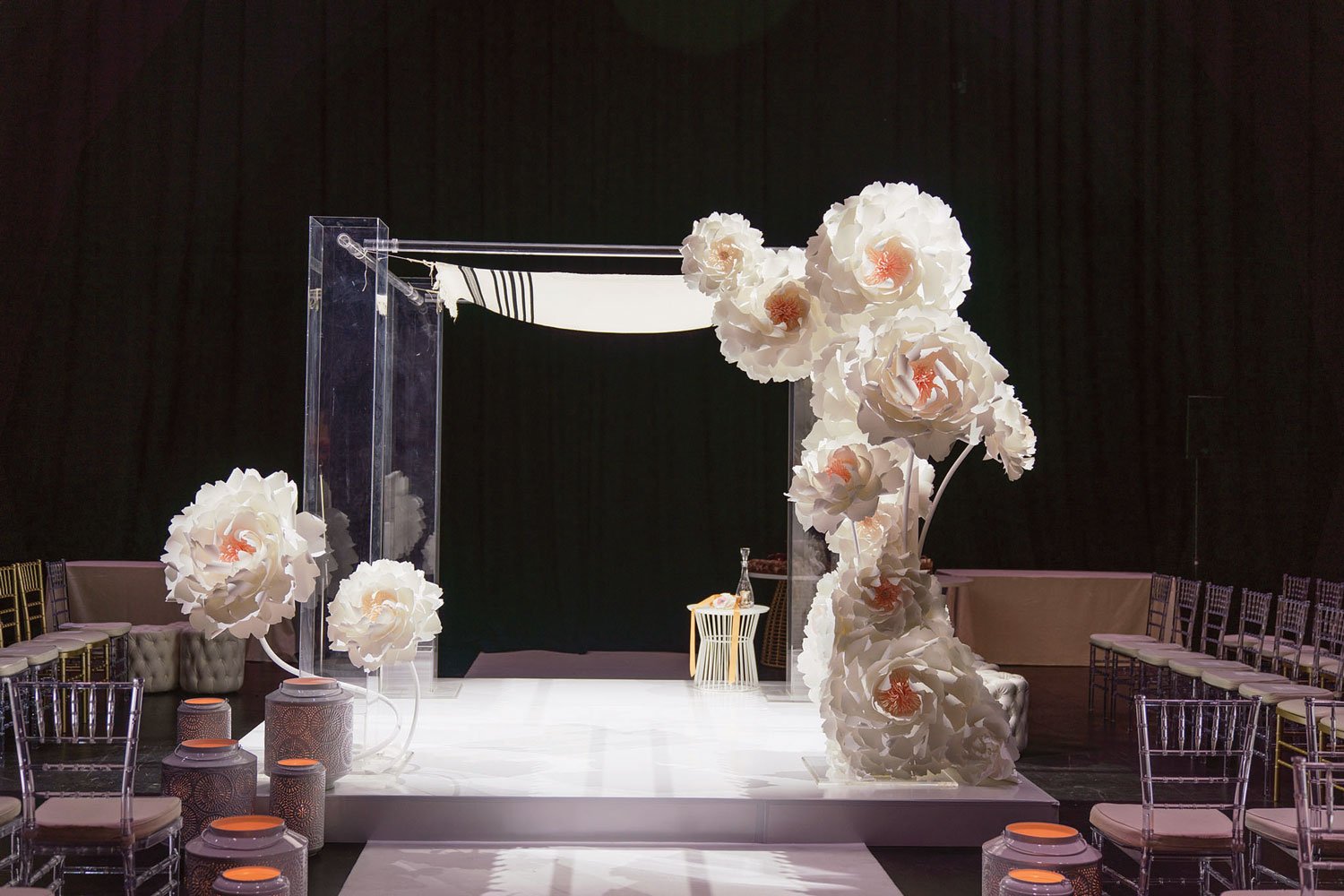 Modern Chuppah with Paper Flowers