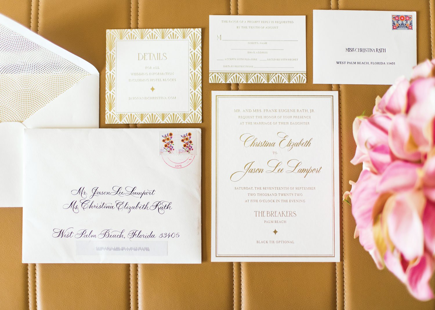 Art Deco-Inspired Wedding Invitation