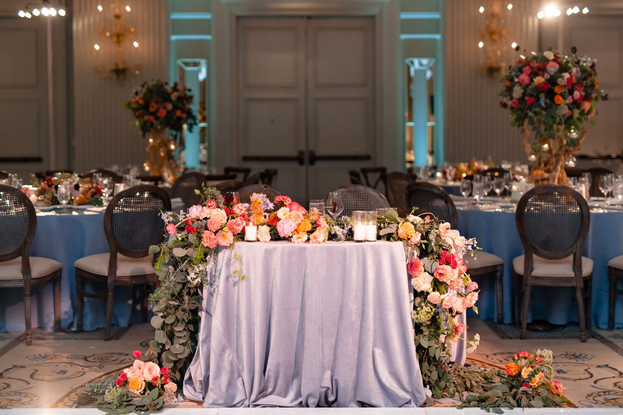 Sweetheart Table with Velvet Linen