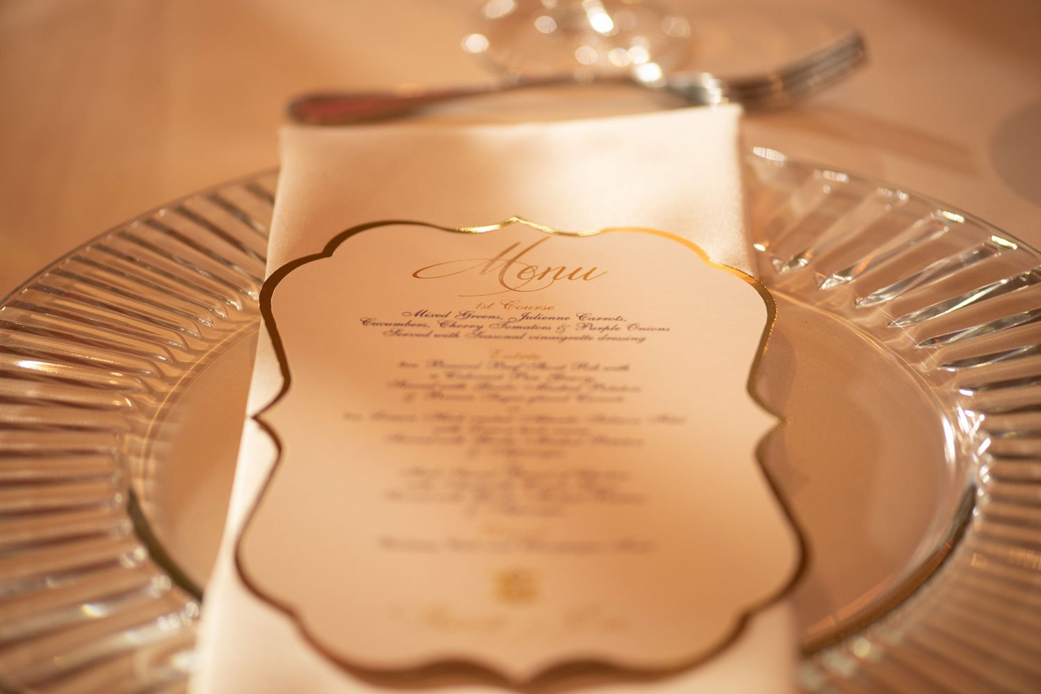 Die-Cut Menu with Gold Foil