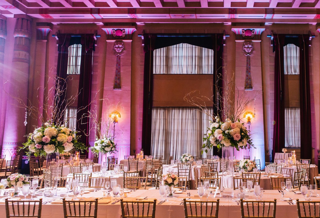 Vintage Building Details with Violet Lighting