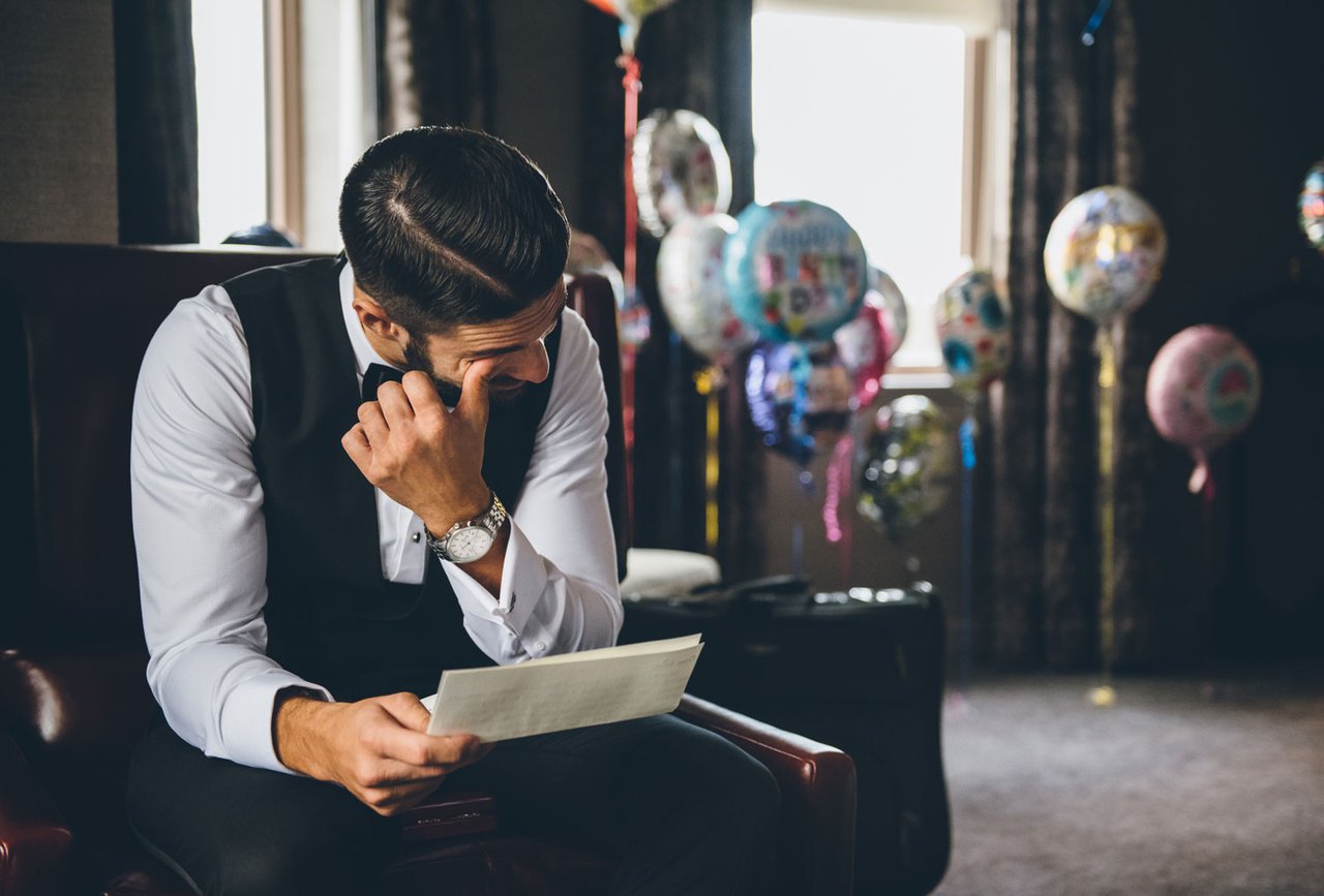 Groom Gets Emotional in Suite