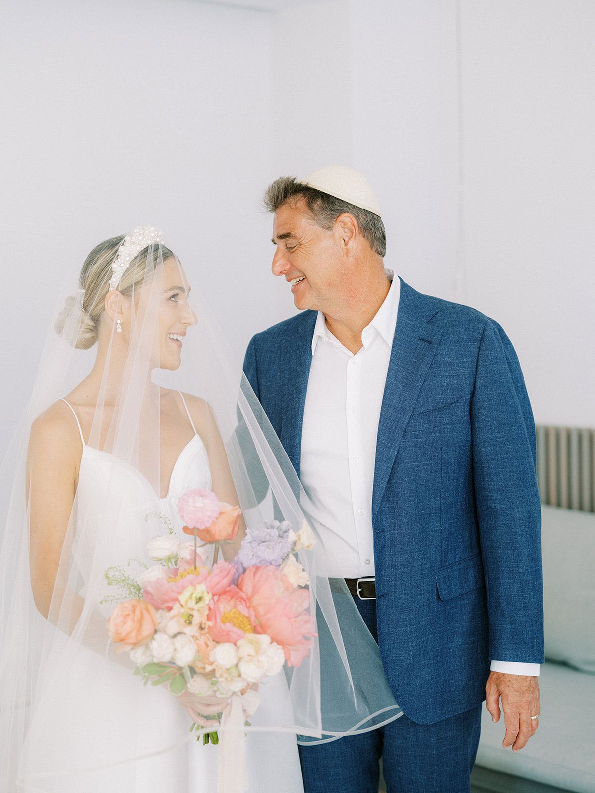 Father of Bride in Blue Suit for Jewish Wedding