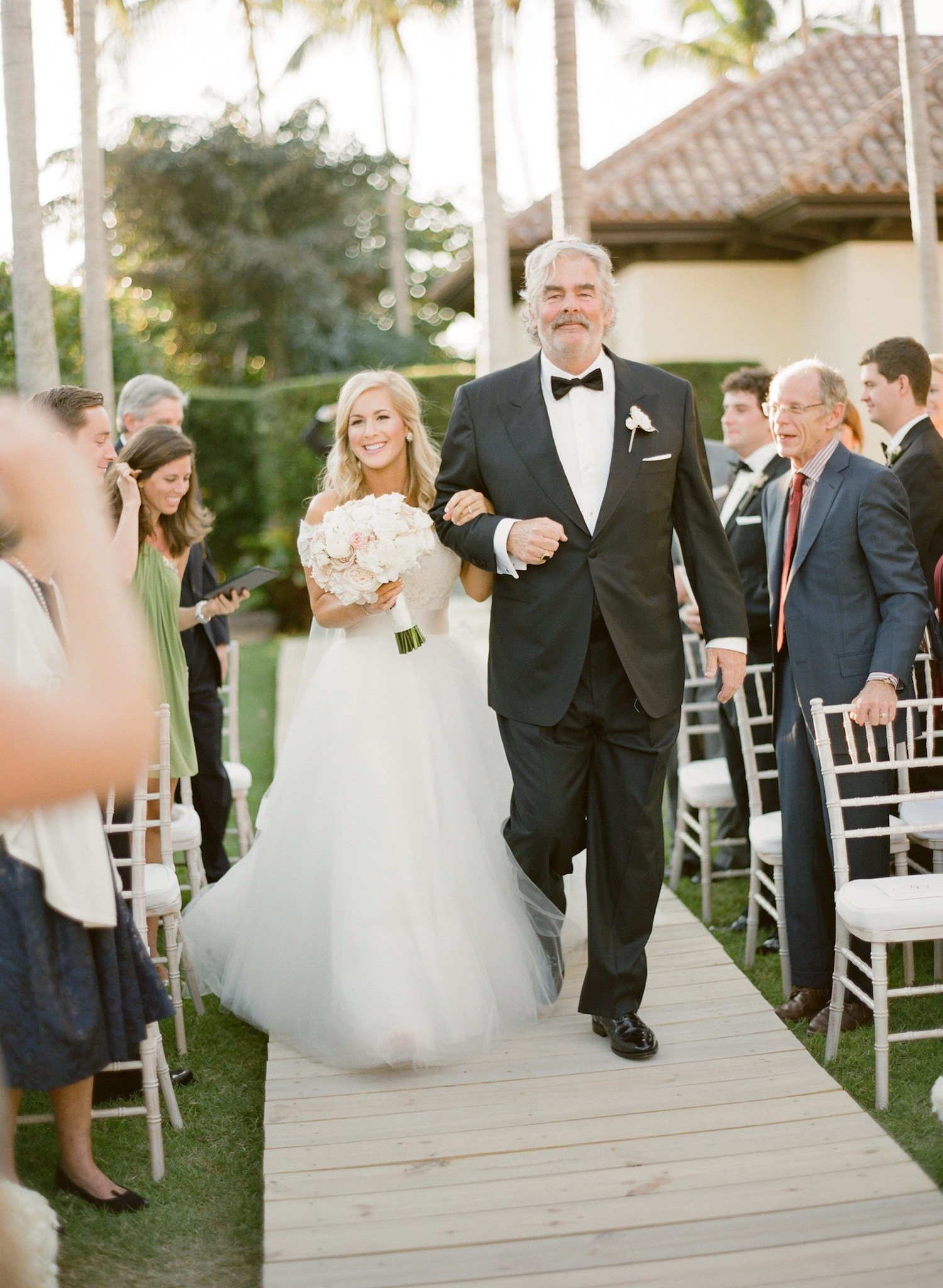 Ceremony Décor Photos - Bride and Father of the Bride in Tux - Inside ...