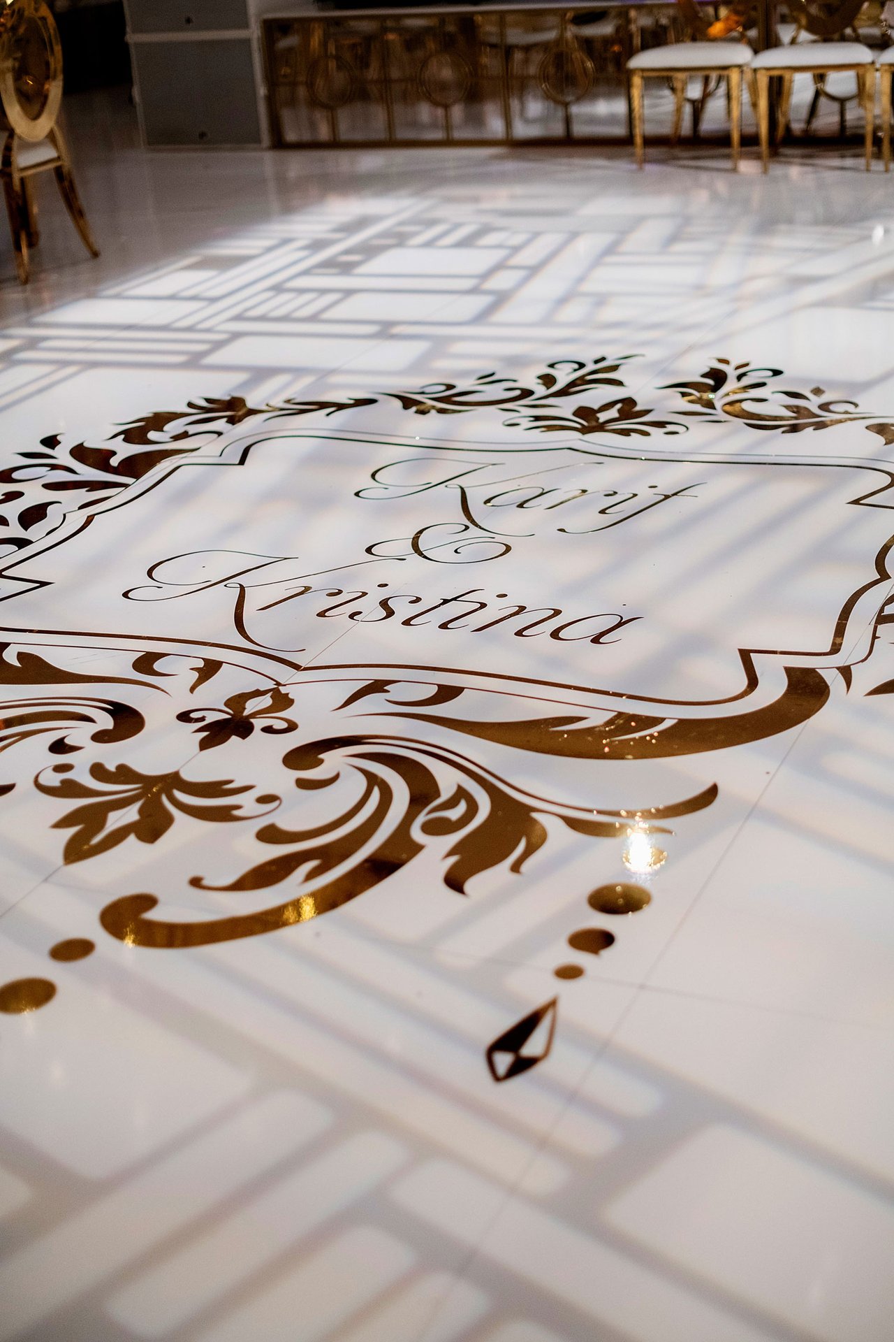 Personalized Gold Dance Floor