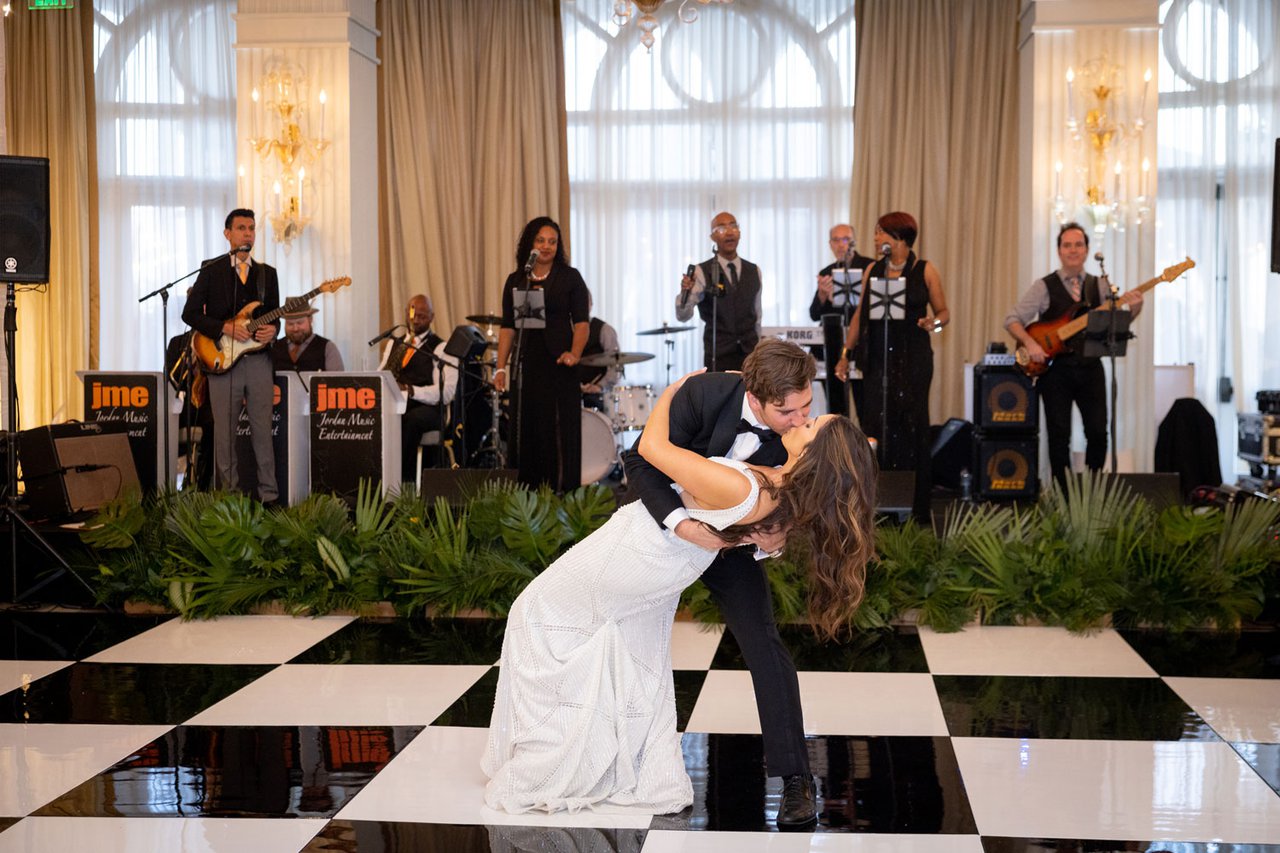 Dipped Kiss During First Dance