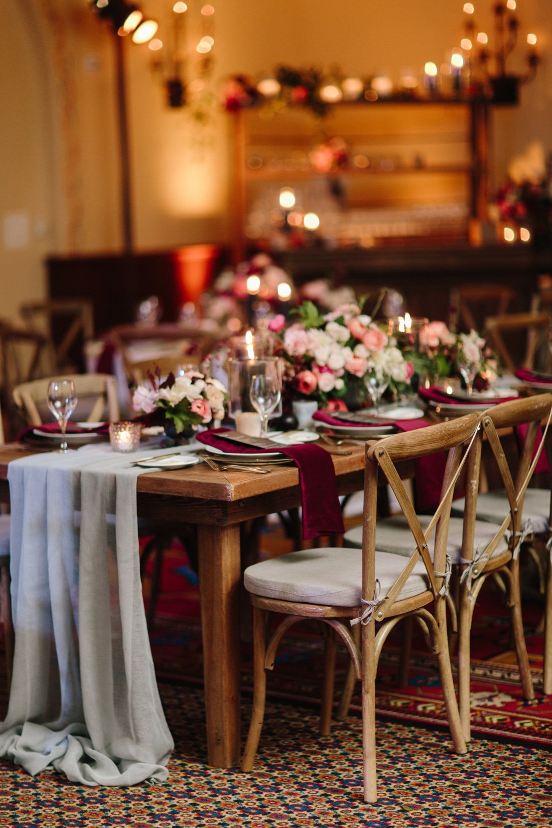 Soft Slate Grey Table Runner