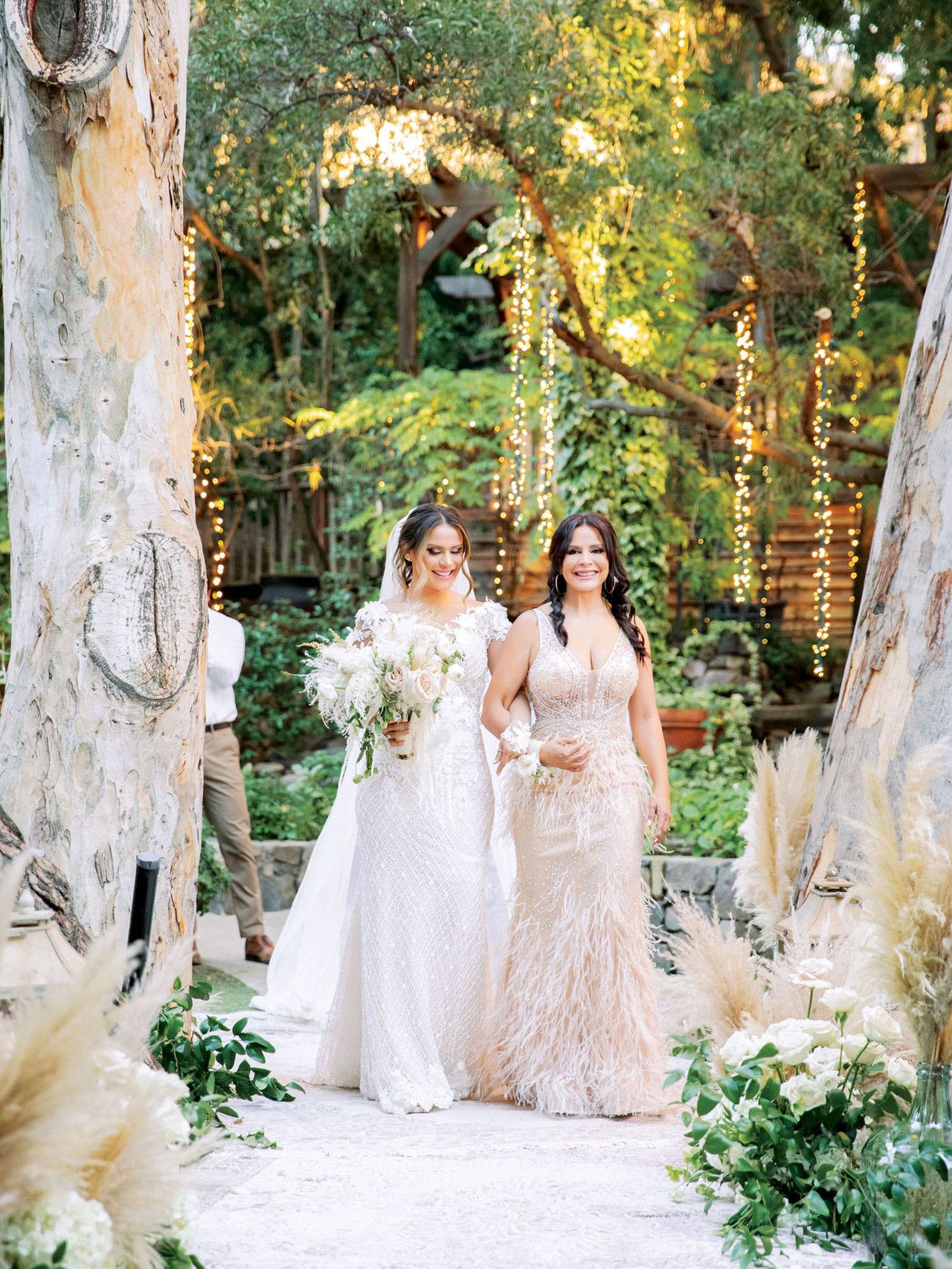Mother of the Bride in Feather Gown