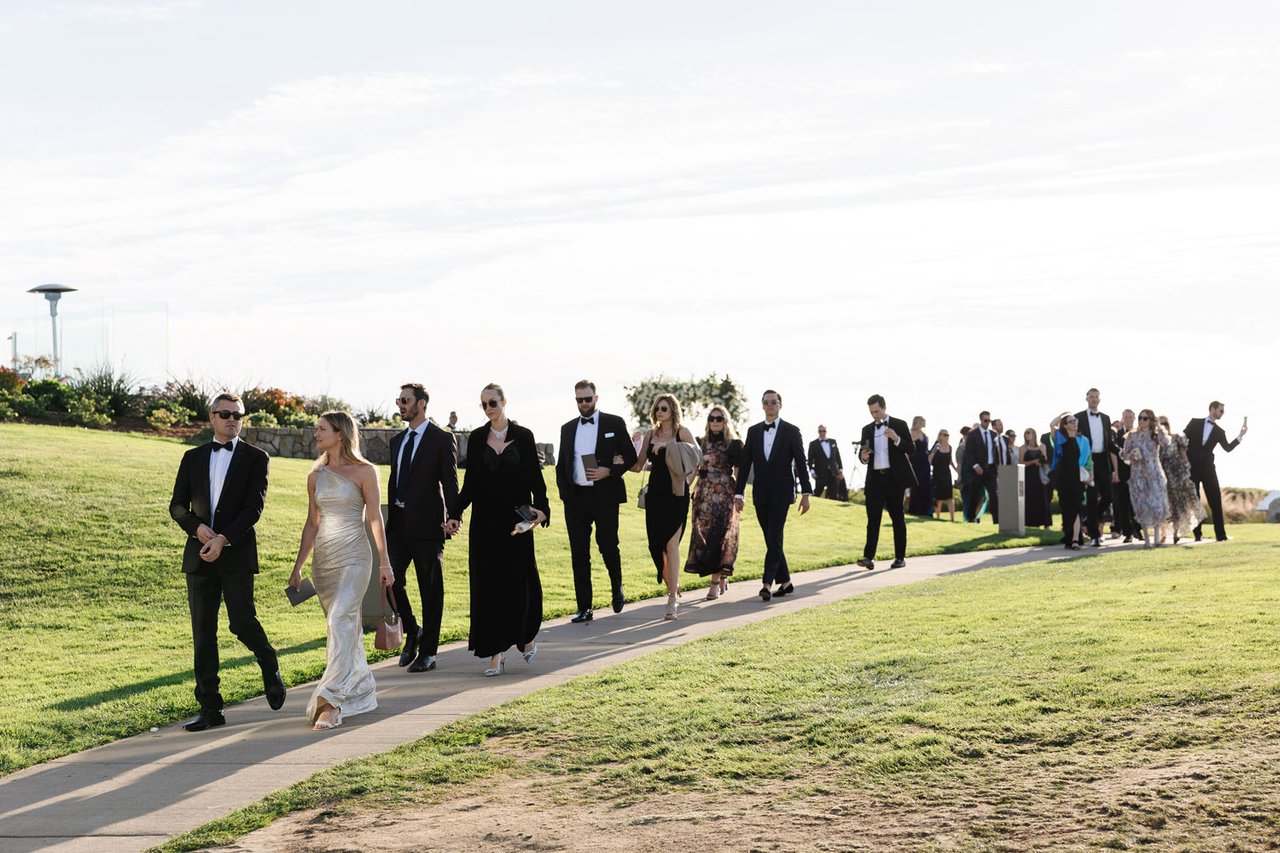 Wedding Guests Walking to Cocktail Hour