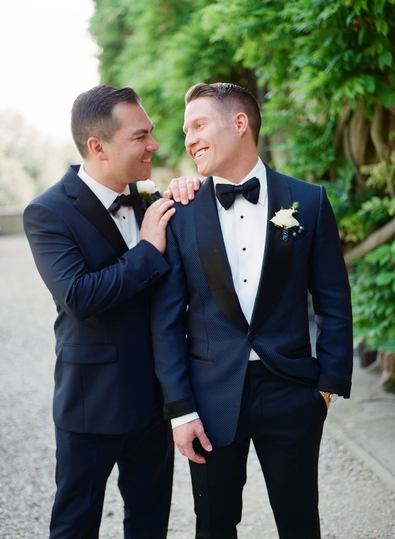 Grooms in Prada & Tom Ford Tuxedos