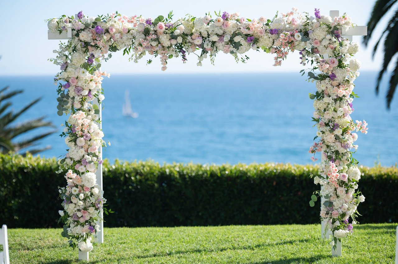 White, Pink + Purple Ceremony Arch