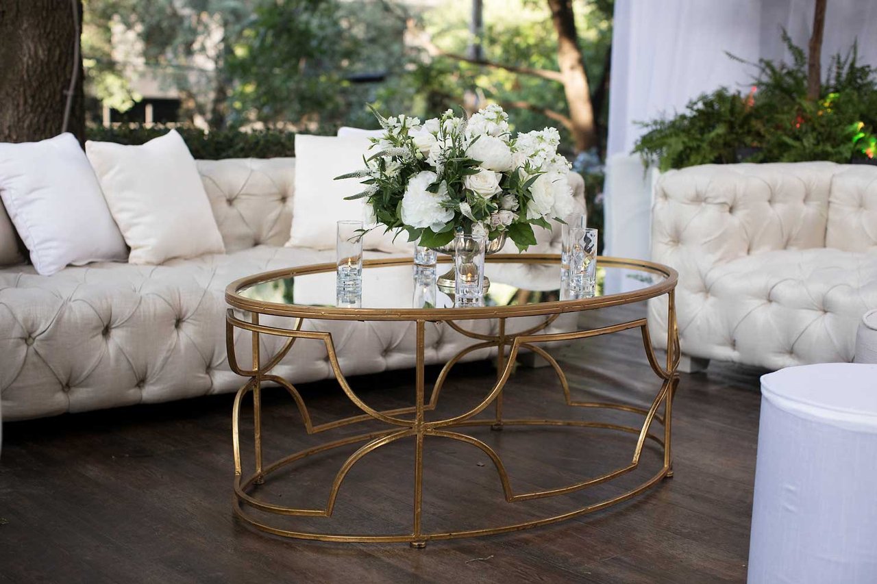 Wedding Lounge with Gold Cocktail Table