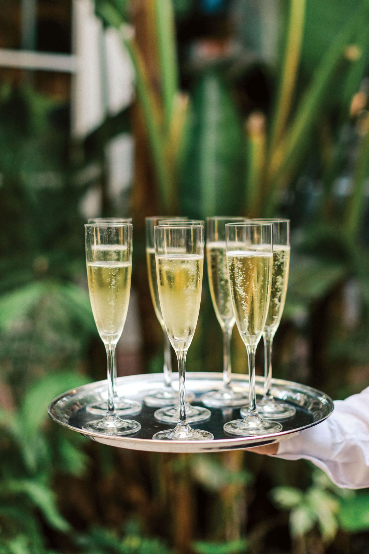 Champagne Served Before Wedding Ceremony