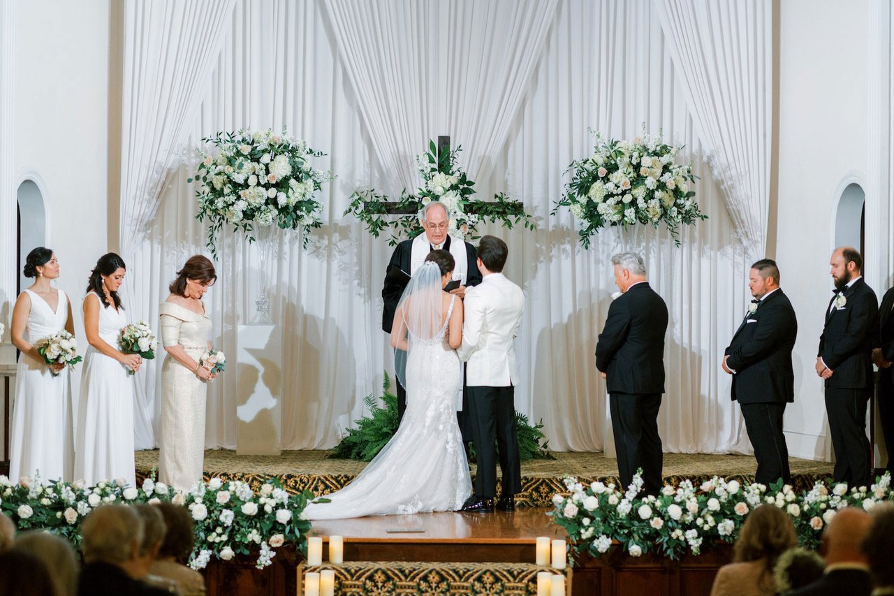 Parents Standing with Wedding Party at Ceremony