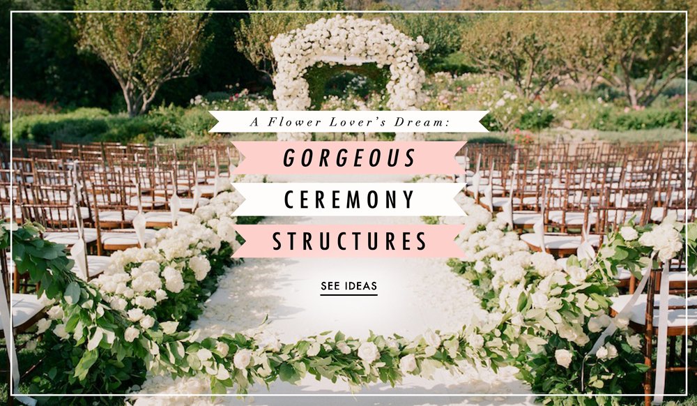 Beautiful Ceremony Structures Enveloped with Flowers
