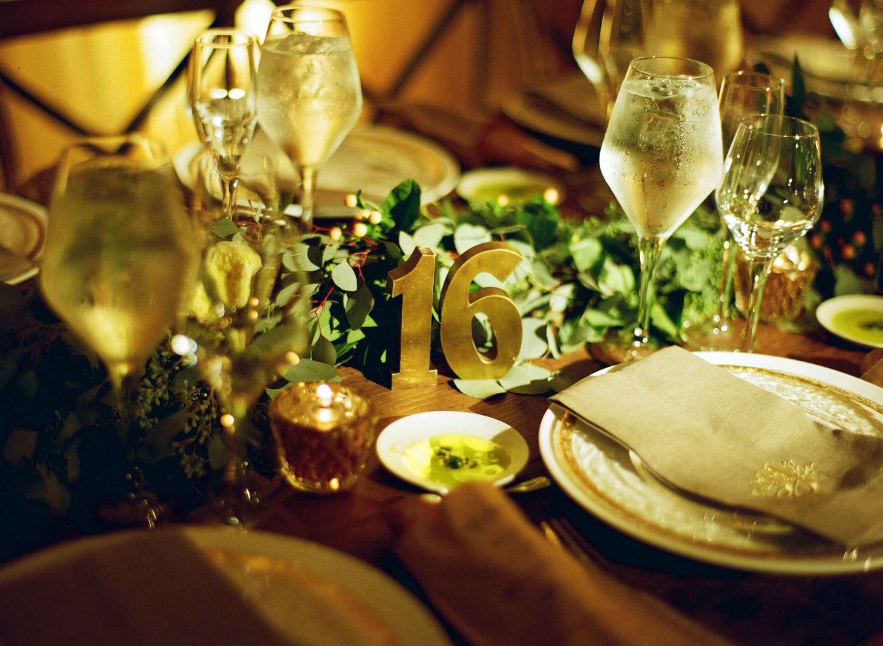 Brass Table Number for Rustic Wedding