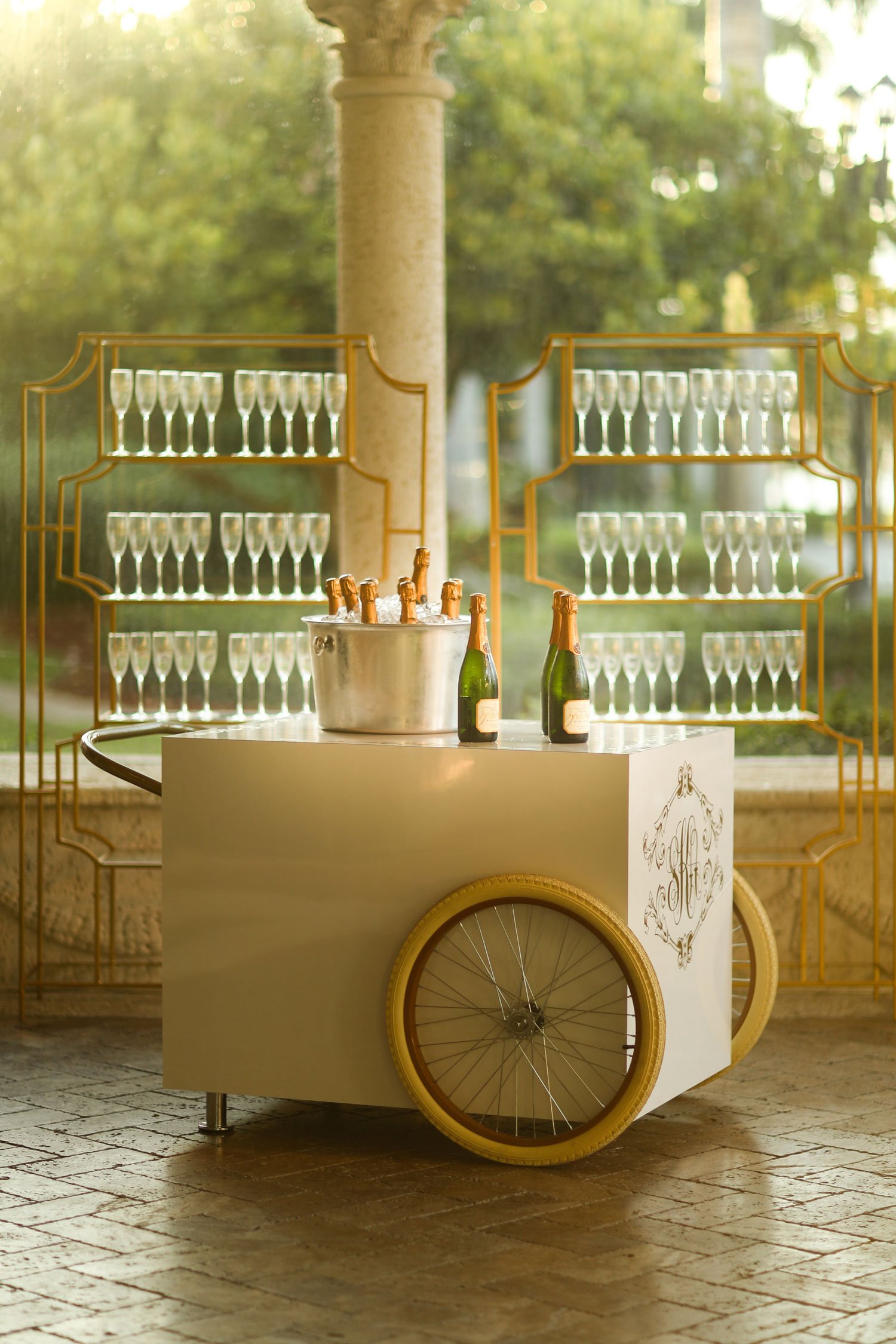 Monogrammed Champagne Cart
