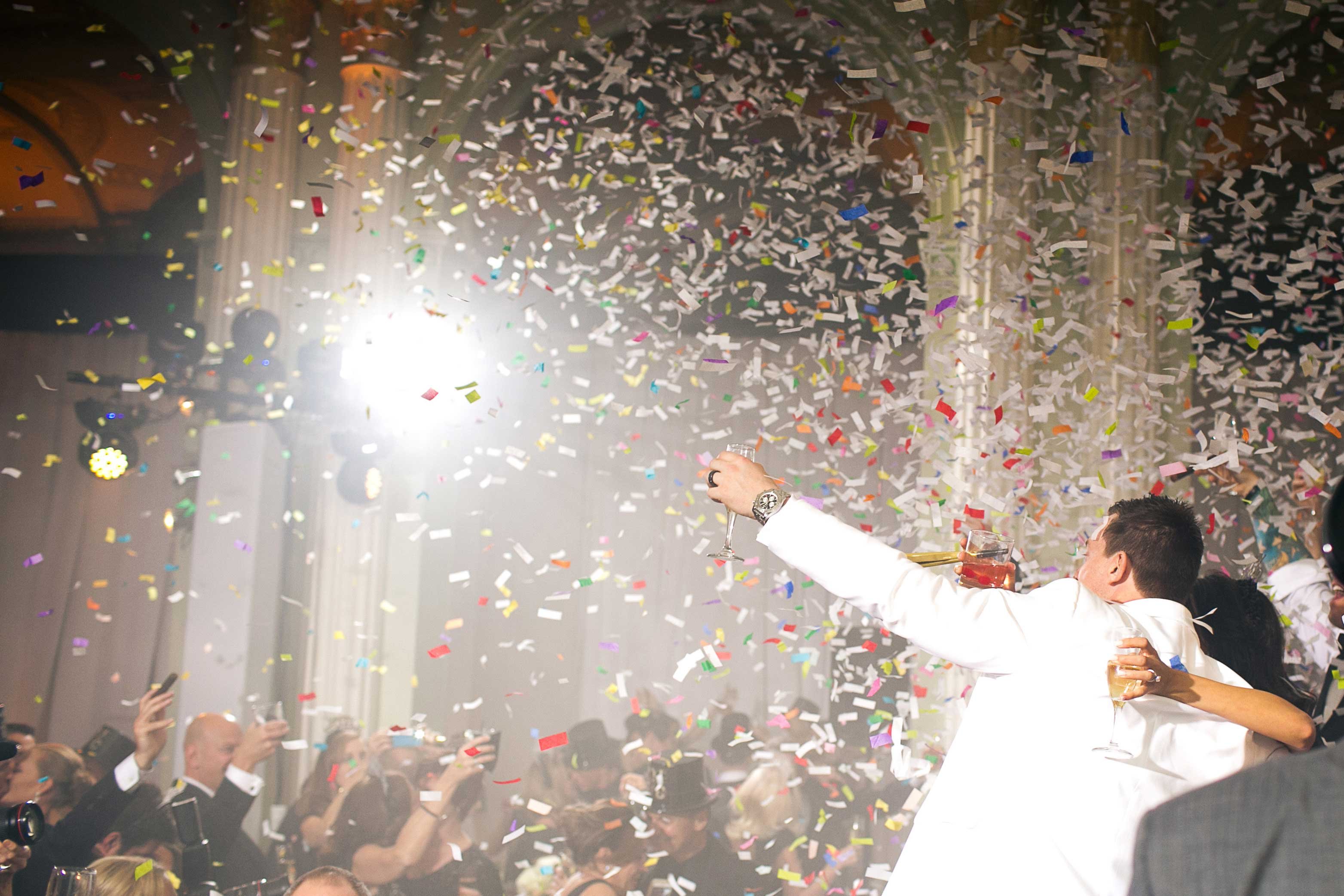New Year's Eve Celebration with Confetti