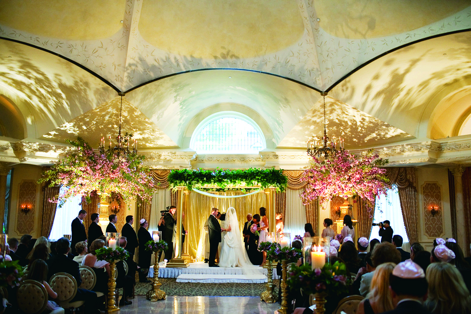 Ceremony Décor Photos - Indoor Wedding Ceremony Large Floral Displays ...