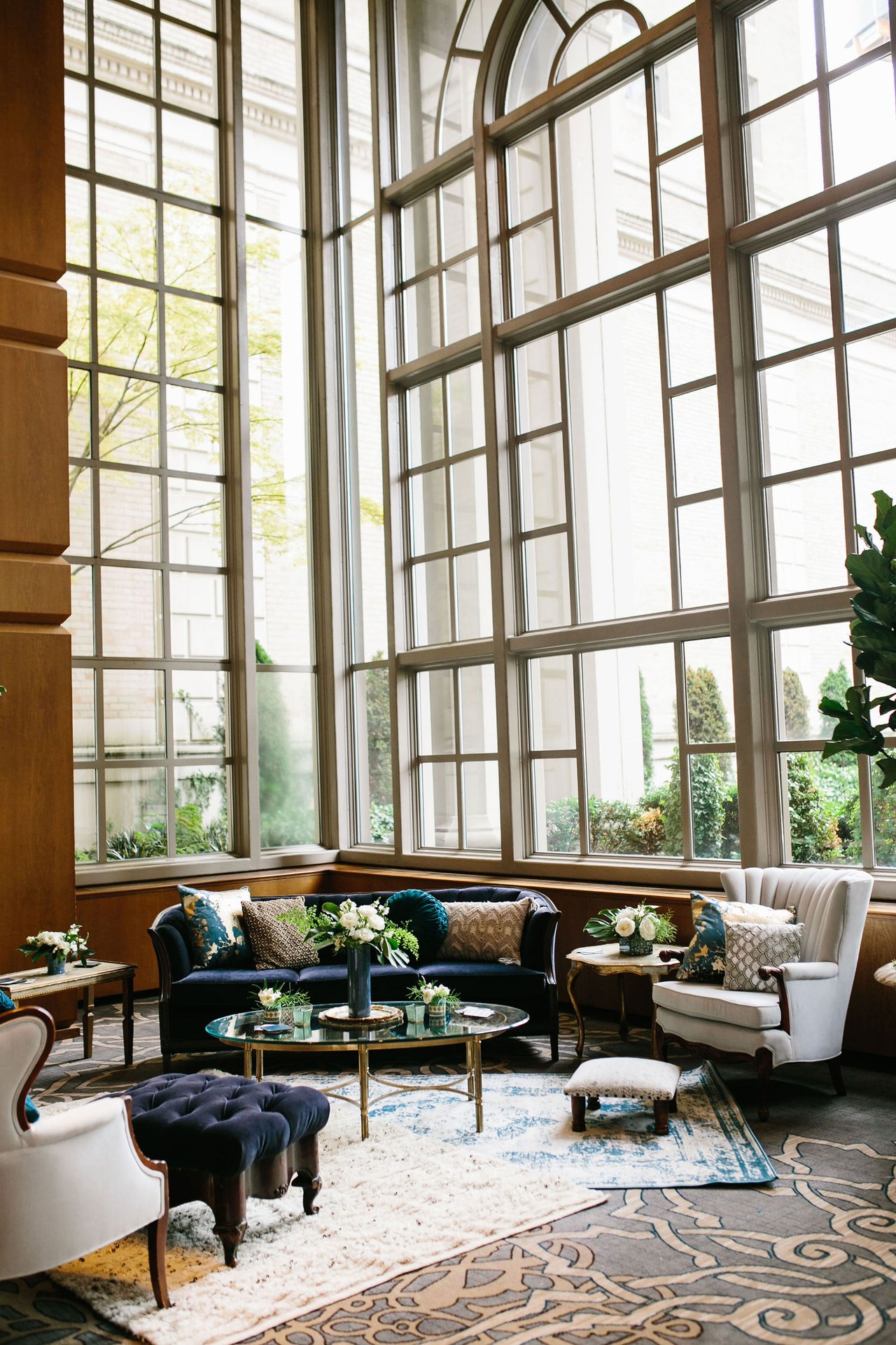 Lounge Next to Floor-to-Ceiling Windows