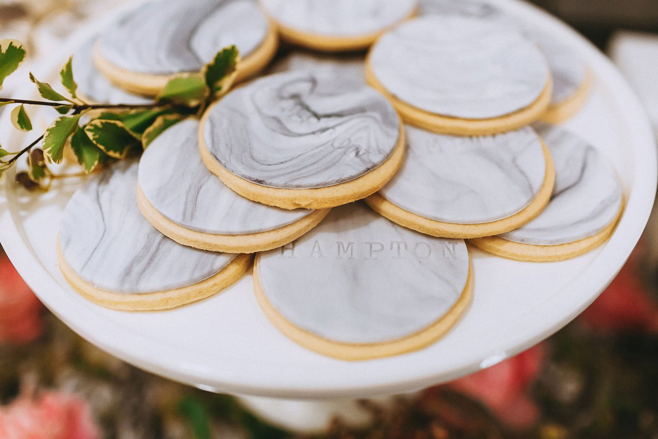 Marble-Patterned Cookie with Last Name