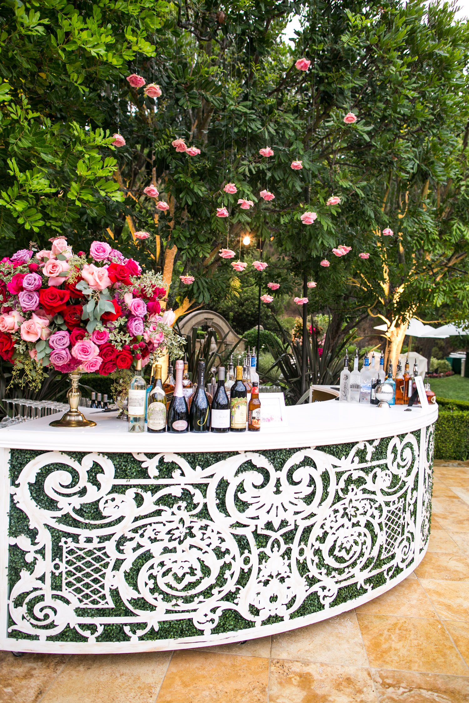 Curved Wedding Bar with Greenery