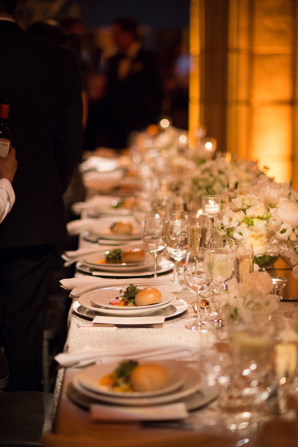 Long Reception Table with Food