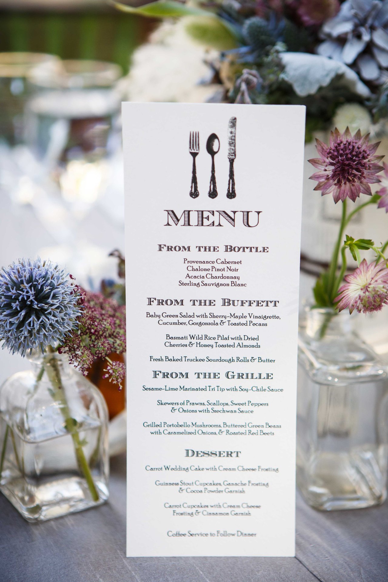 Rustic Menu in Outdoor Reception