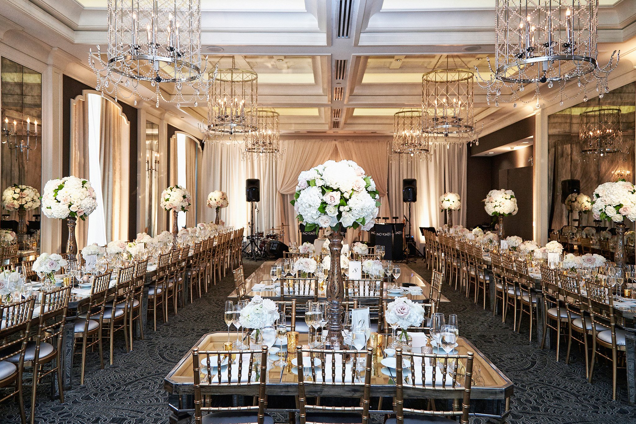 Reception Tables in Rows