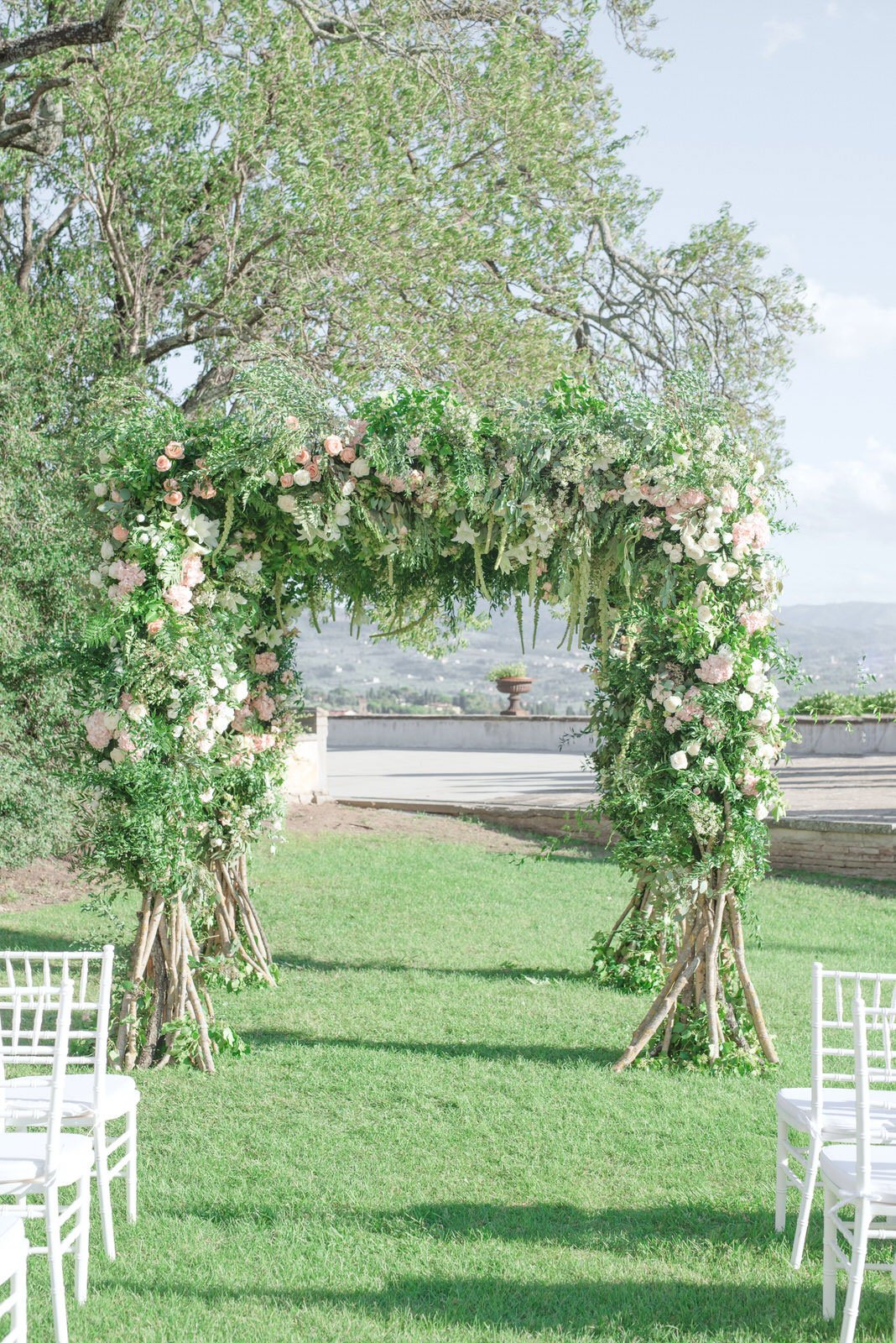 Greenery & Floral Arbor on Lawn