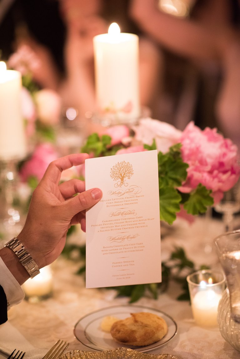 Guest Holding Dinner Menu