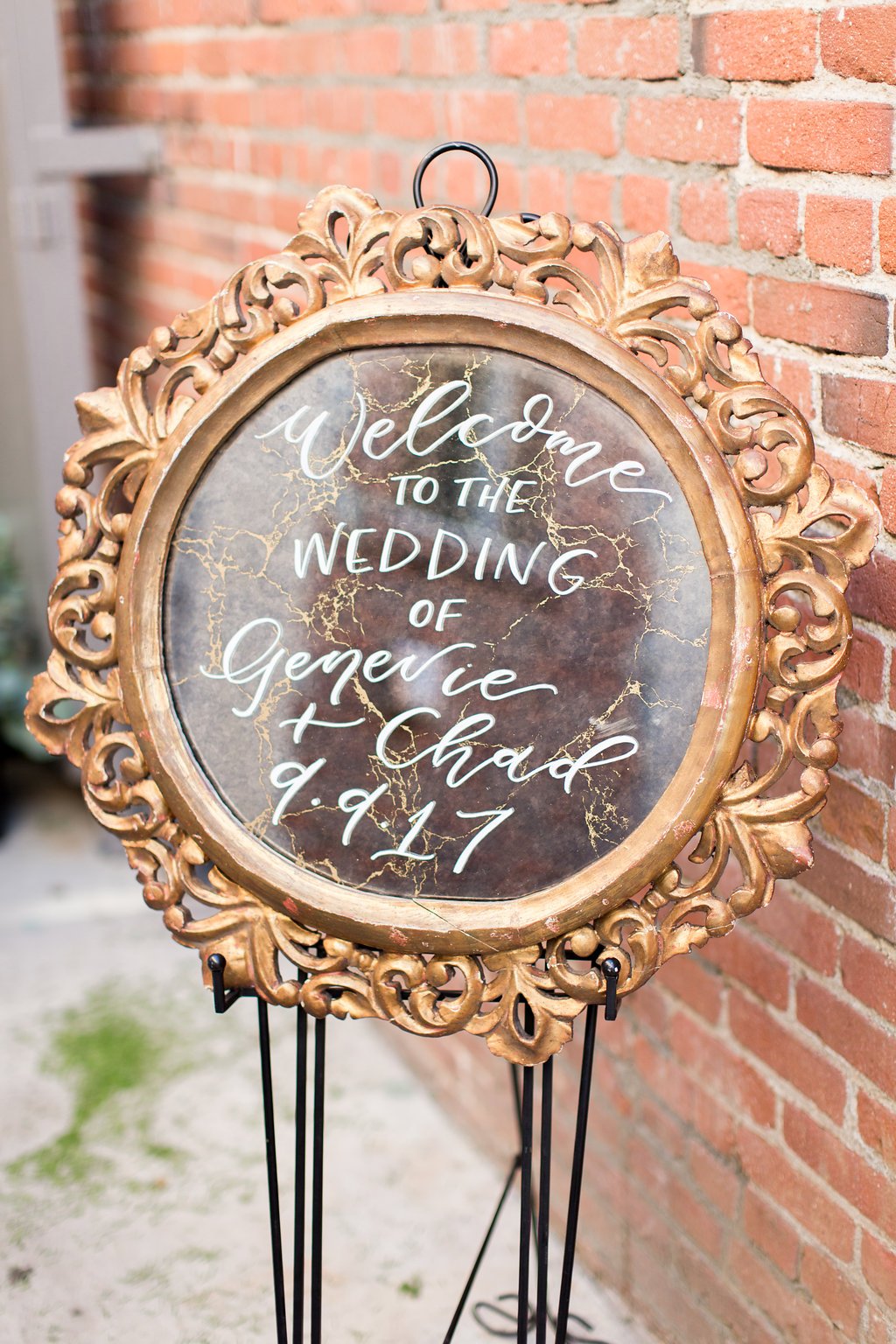 Ornate Gold Frame Welcome Sign