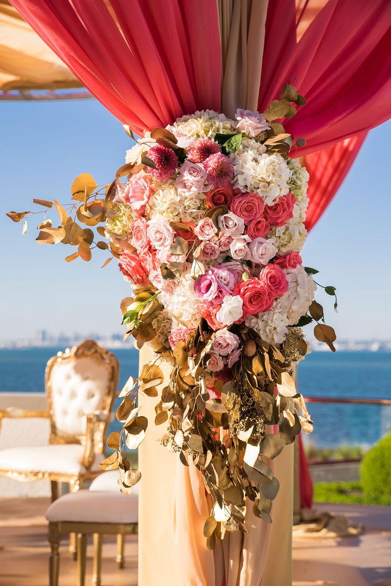 Gold-Covered Leaves at Ceremony