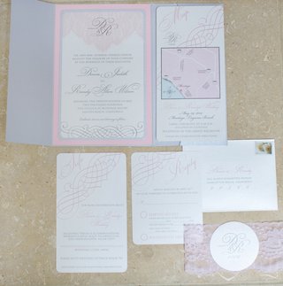 Light Pink & Grey Invitations