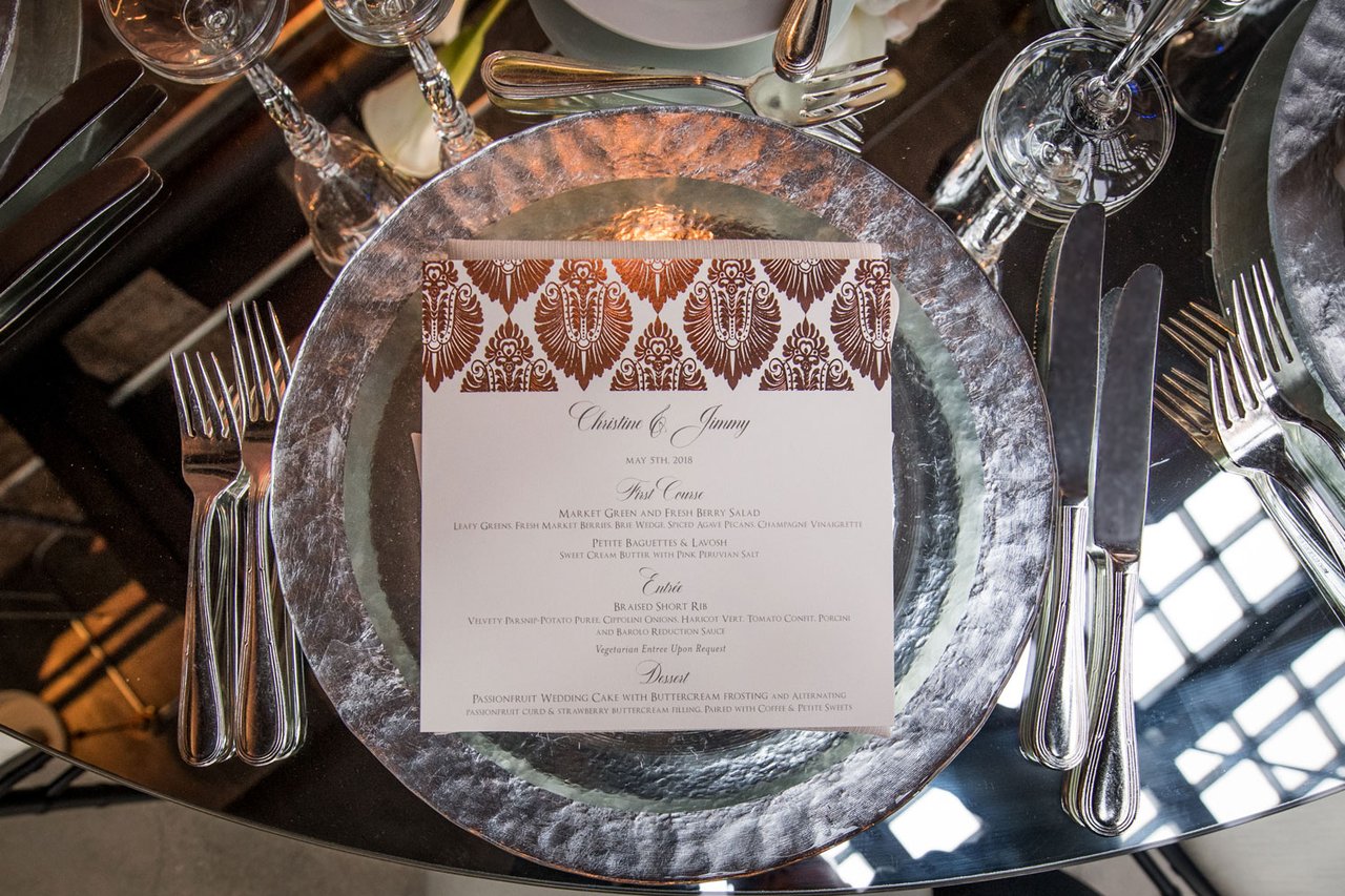 Metallic Silver Wedding Place Setting