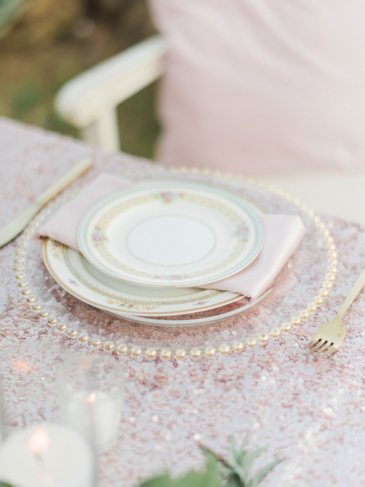 Colorful China on Sequin Linens