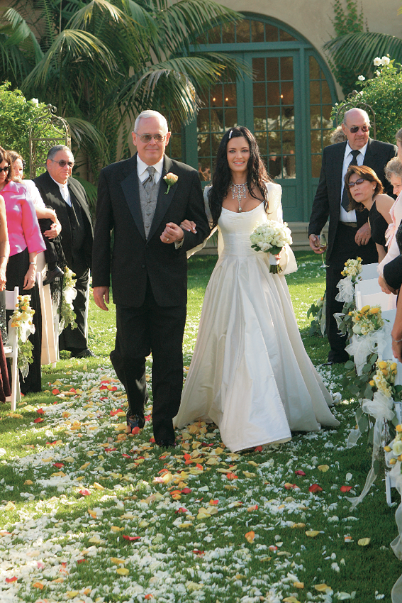 Bride and Father Walk Down Aisle