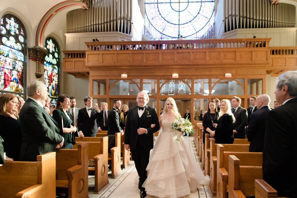 Bride with Father in Church