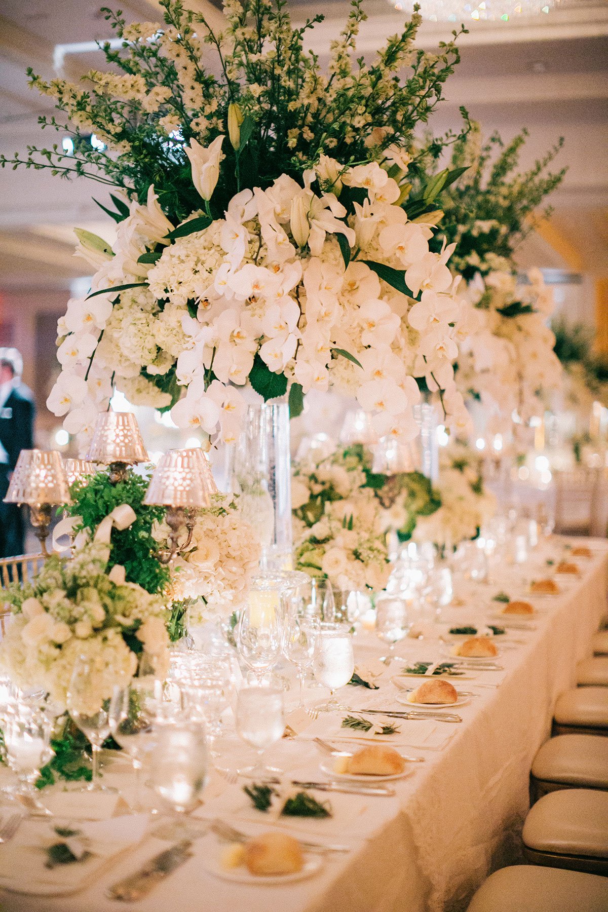 Antique Linens on Long Tables