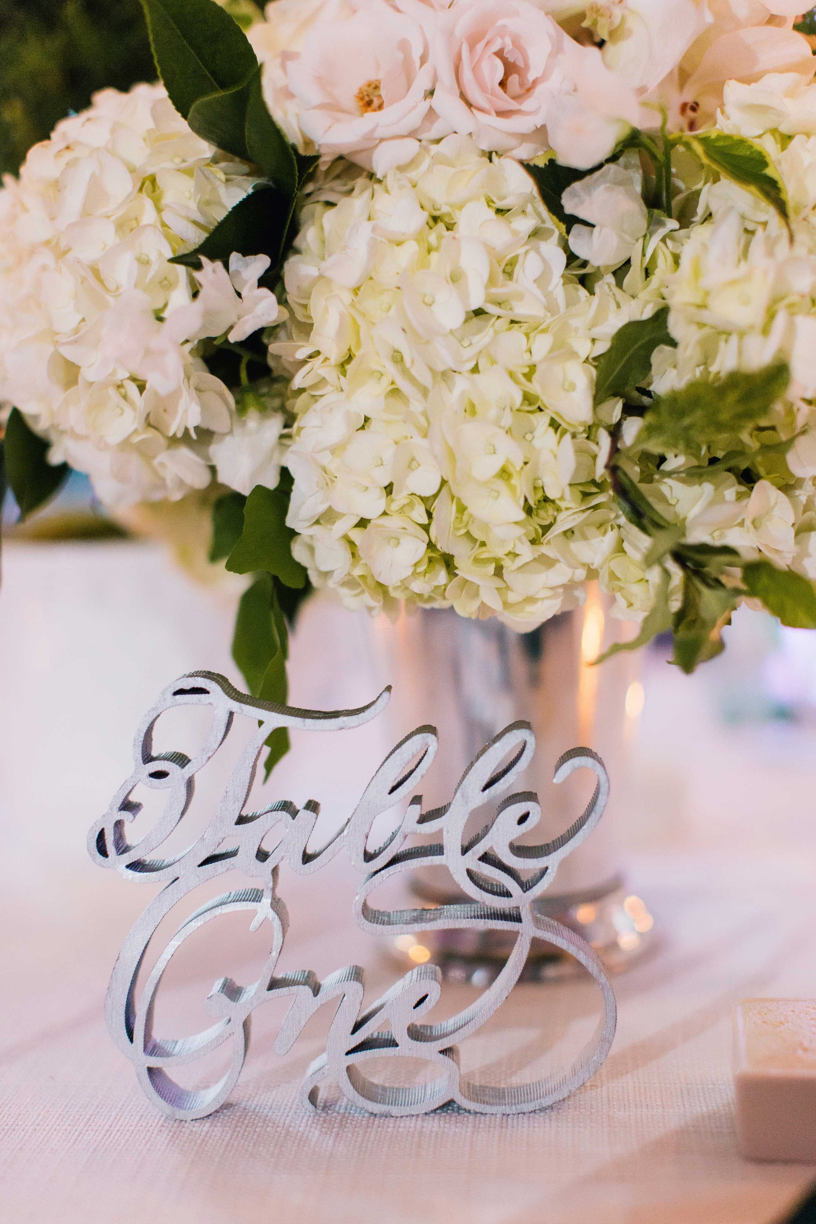 Laser-Cut Silver Table Number