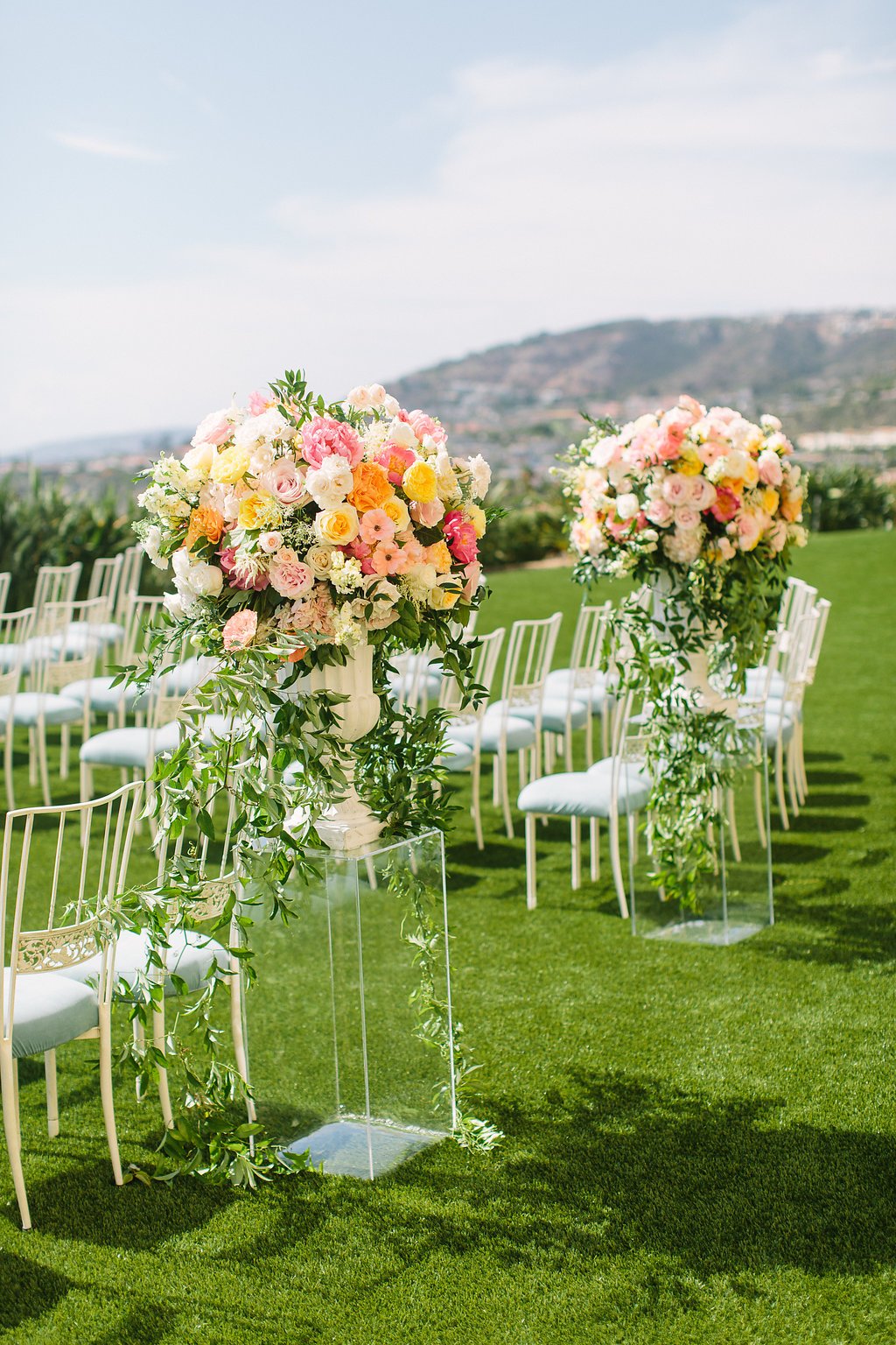 Light Blue Guest Seating at Ceremony