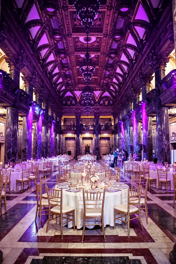 Purple-Lit Reception Hall