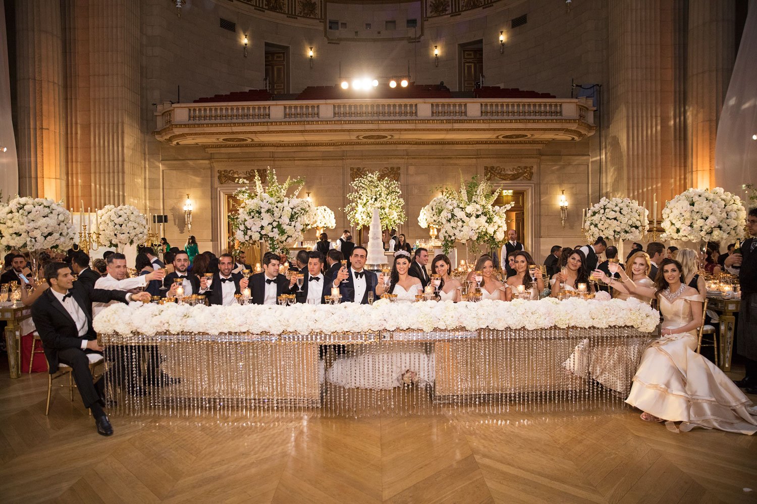 Wedding Guests at Long Head Table