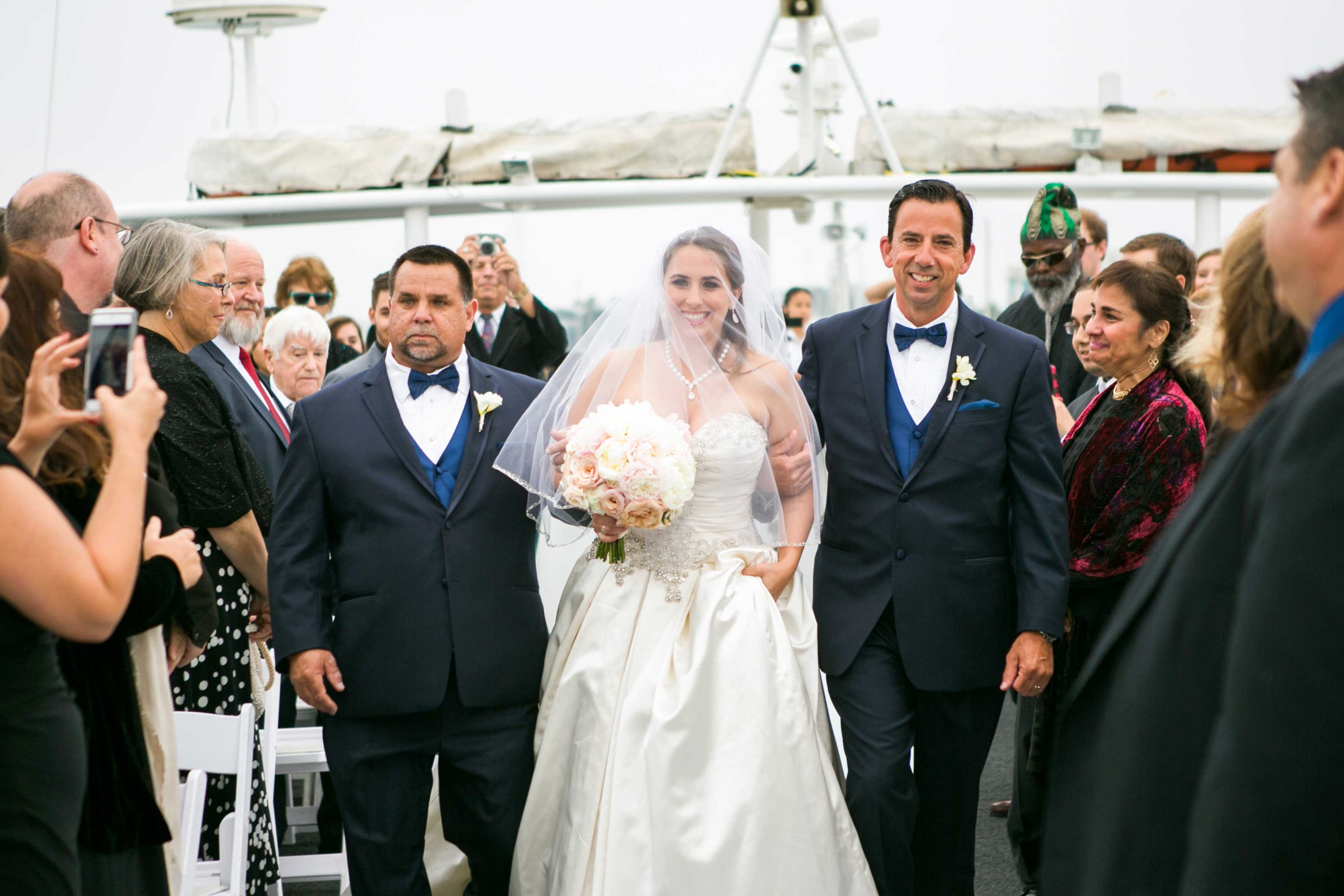 Bride Escorted By Father And Stepdad 