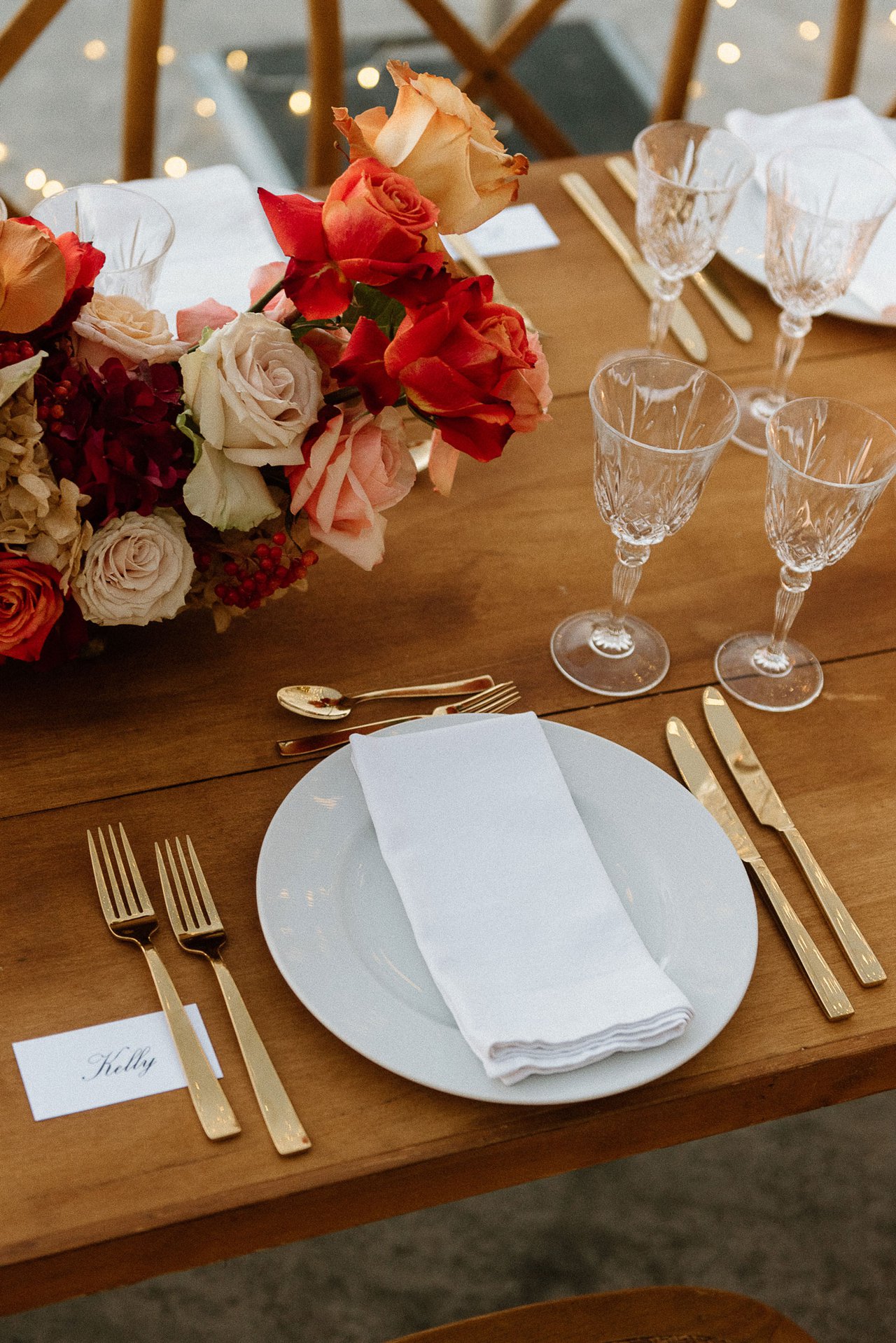 Minimalist Place Setting at Wood Table